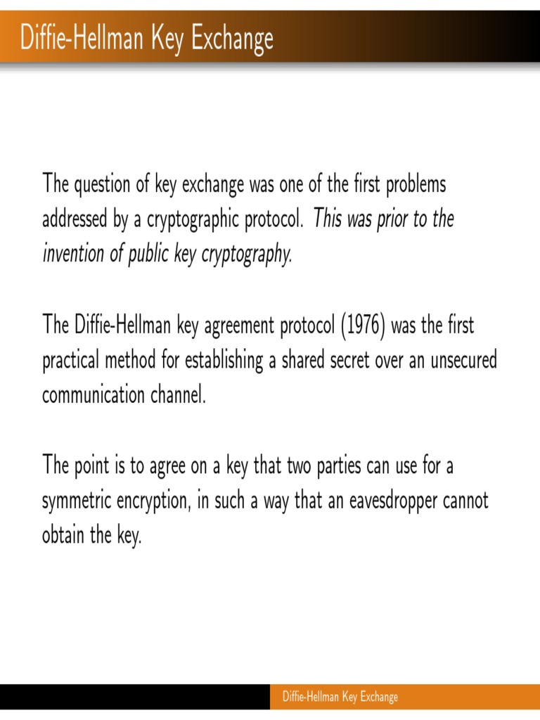 Diffie-Hellman Key Exchange | Download Free PDF | Key (Cryptography ...
