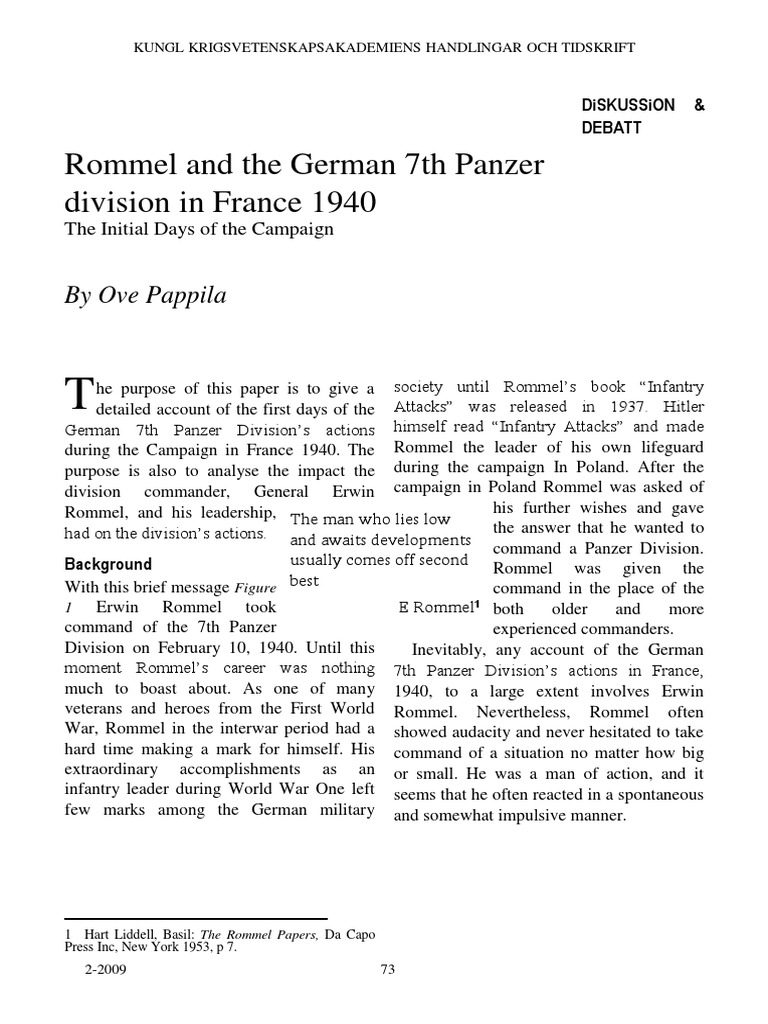 Erwin Rommel 7TH Panzer Division | PDF | Art | History