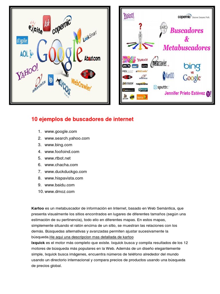 10 Ejemplos de Buscadores de Internet