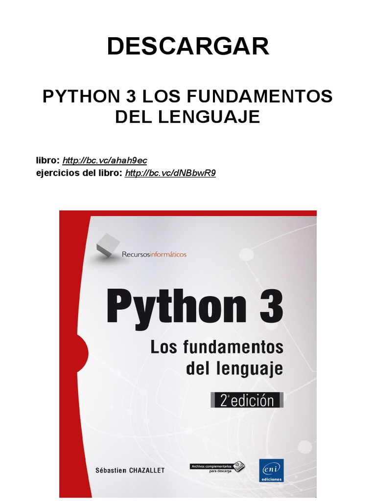 Python 3 Los Fundamentos Del Lenguaje PDF | PDF