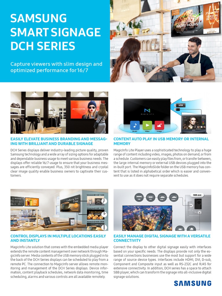 2017 Samsung Smart Signage DCH Series - Leaflet - Web | PDF | Hdmi ...