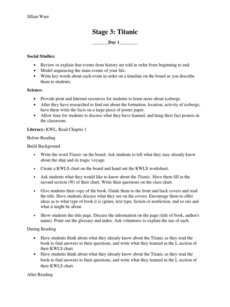 Stage 3 | PDF | Rms Titanic | Buoyancy