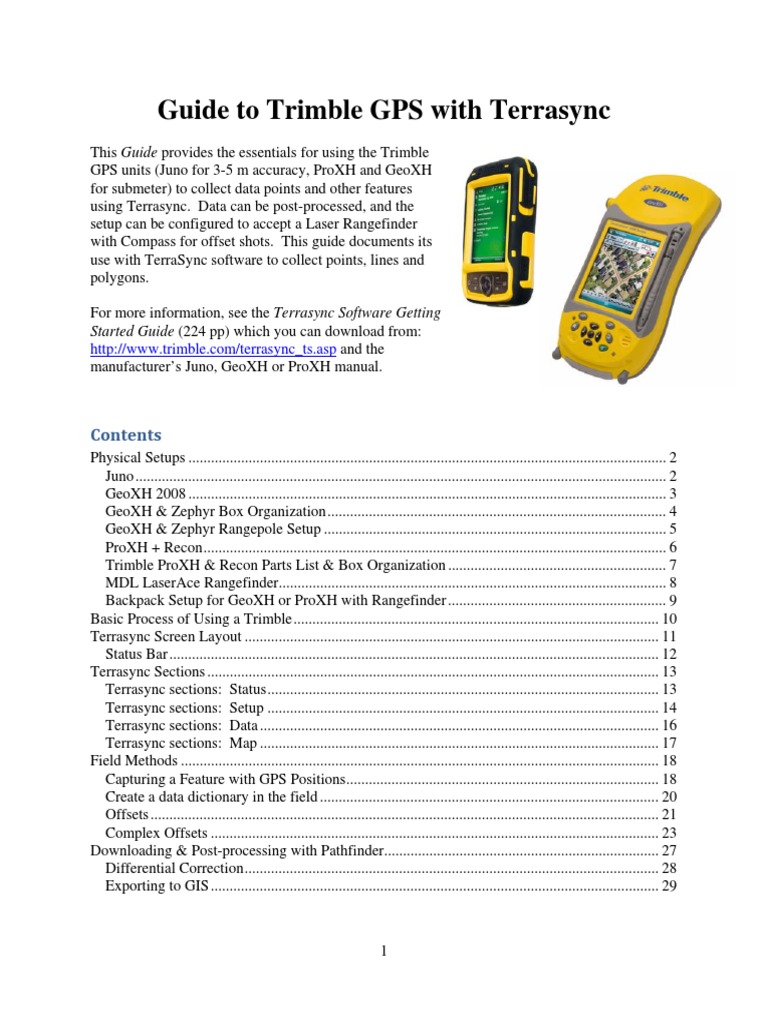 Guide To Trimble GPS With Terrasync: Started Guide (224 PP) Which You Can Download From | PDF ...