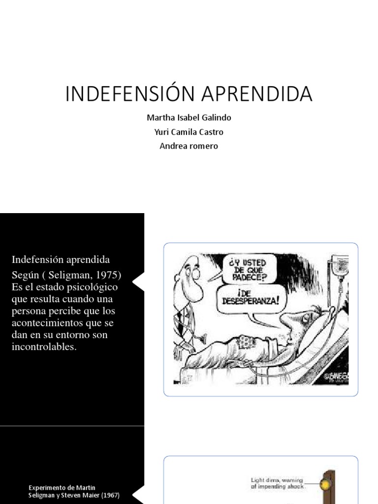 Indefensión Aprendida: Causas y Efectos | PDF | Trauma psicólogico ...