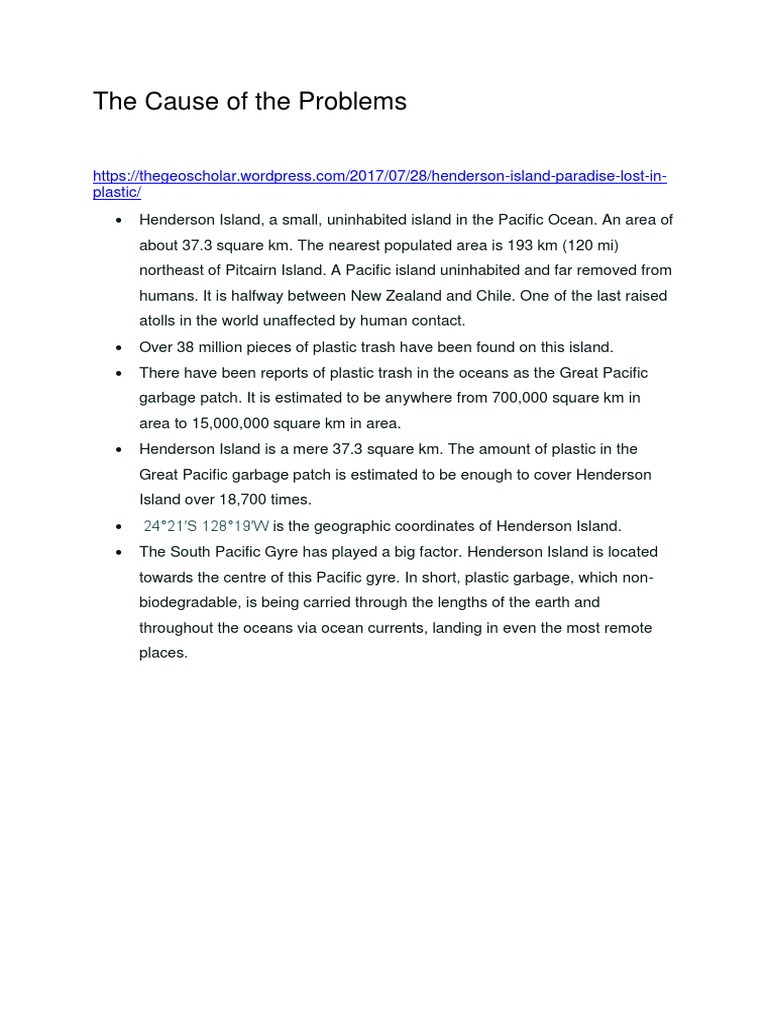 The Cause of The Problems | PDF | Pacific Ocean | Coastal And Oceanic ...