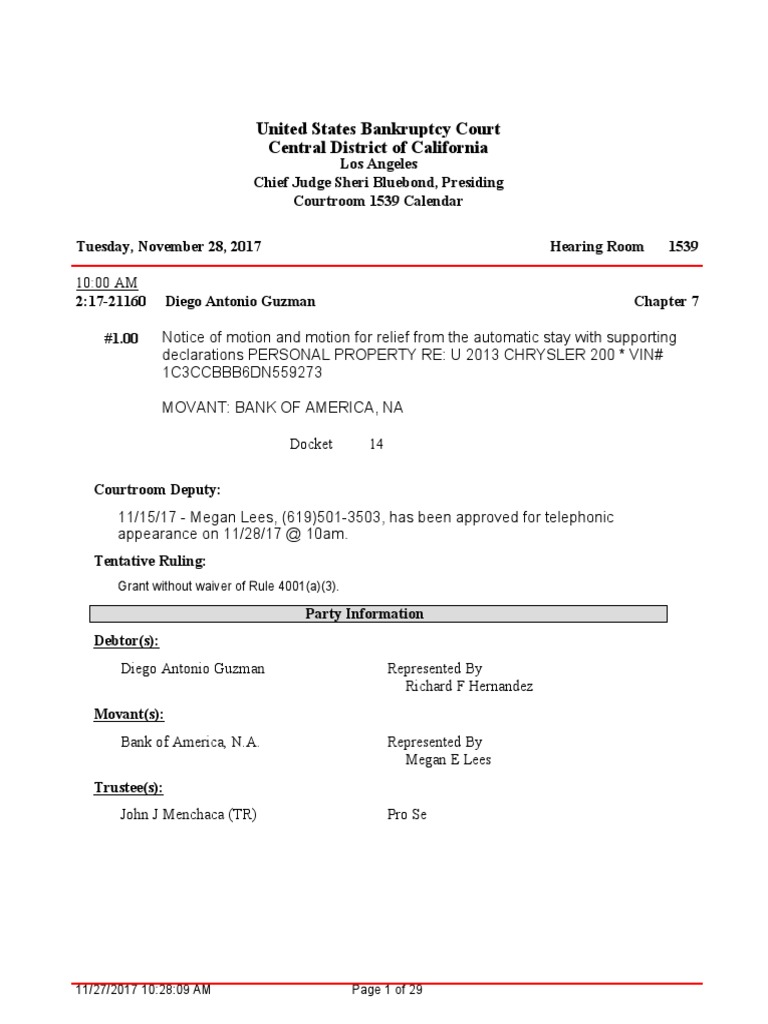 Bluebond Tentative Ruling | Download Free PDF | Chapter 7 | Discovery (Law)