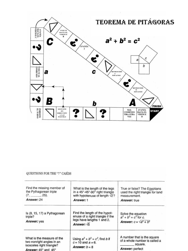 Juego Teorema de Pitagoras