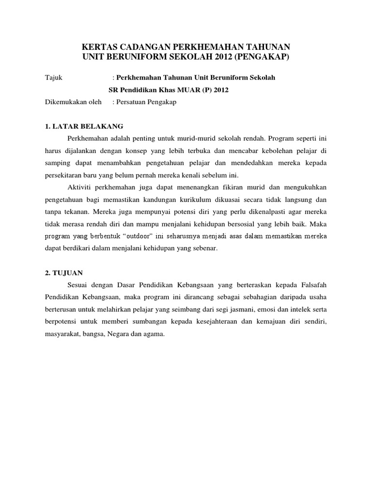 Perkhemahan Pengakap SRPK Muar 2012 | PDF | Karier & Perkembangan