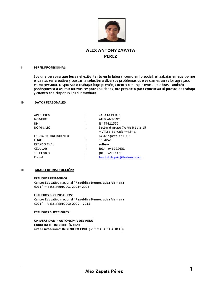 Curriculum Vitae 2016 Tony PDF | PDF | Informática | Science