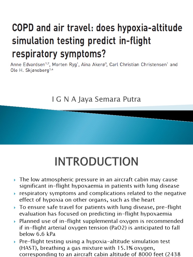 COPD and Air Travel | PDF | Hypoxia (Medical) | Chronic Obstructive ...