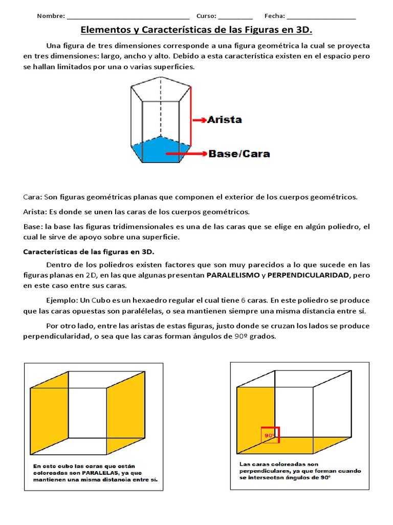 Características de Figuras 3D | PDF | Geometría euclidiana | Espacio