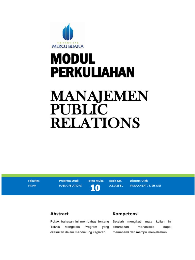 Teknik Manajemen Program Kegiatan PR | PDF