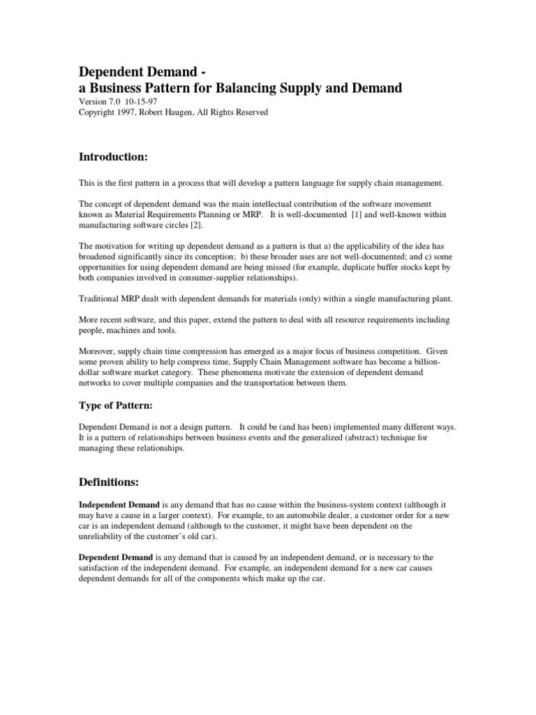 Tut Chap 9 - Dependent and Independent Demand | PDF | Inventory ...