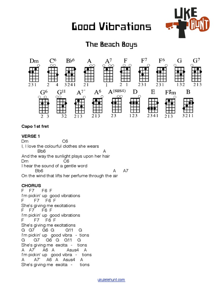 Good Vibrations - Beach Boys - Ukulele Chords | PDF