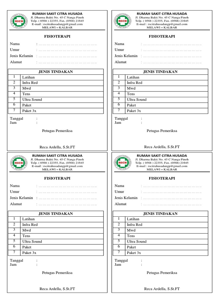 Form Fisioterapi | PDF