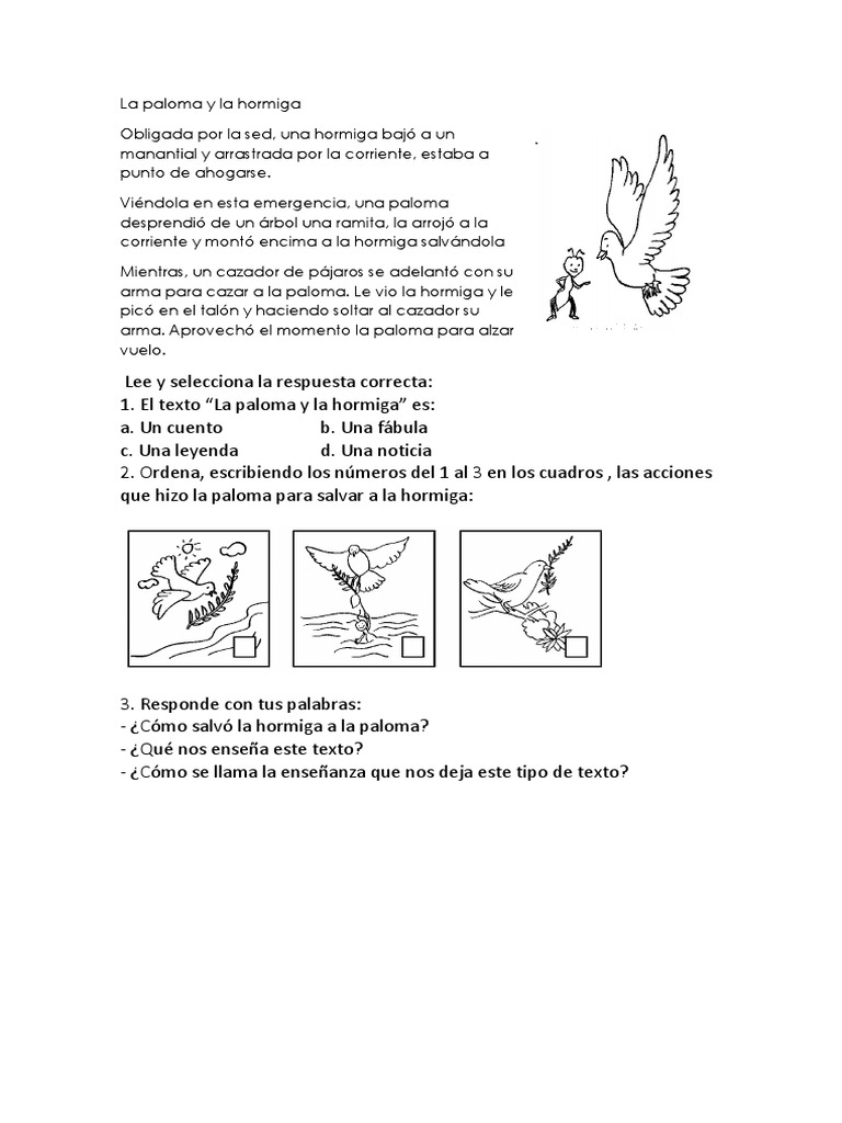 La Paloma y La Hormiga | PDF