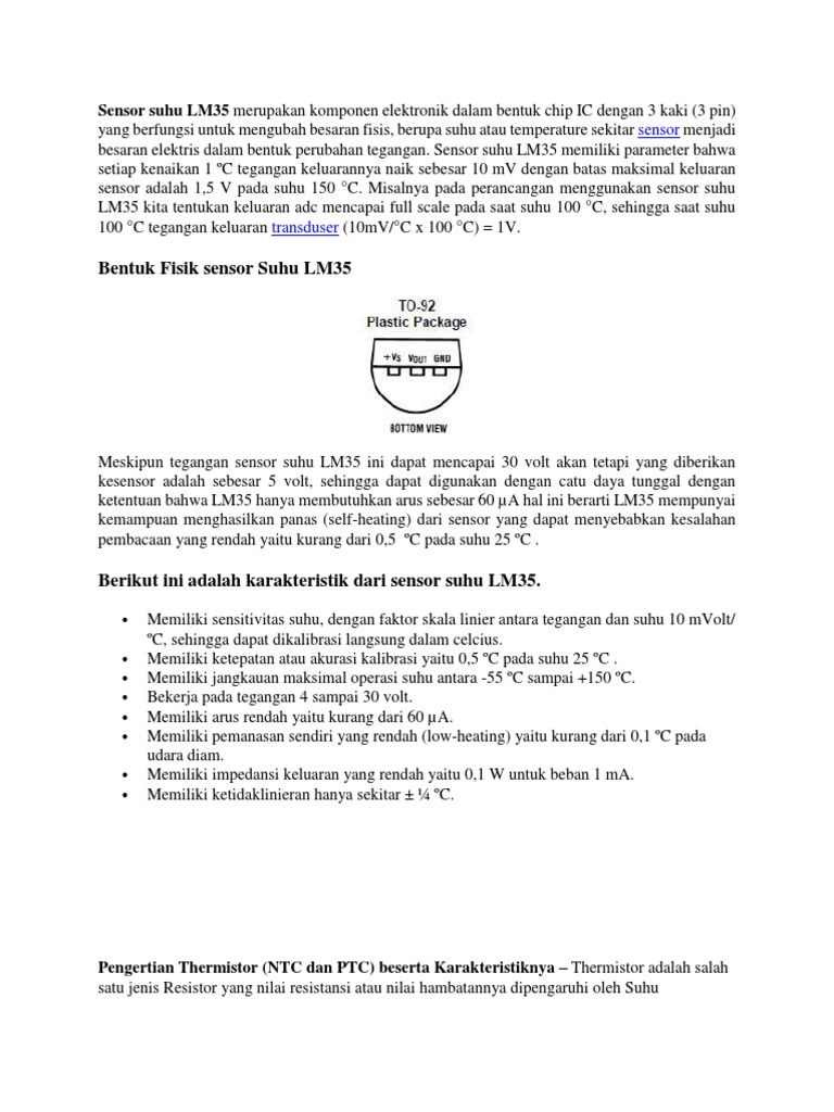 Karakteristik Sensor Suhu LM35 | PDF