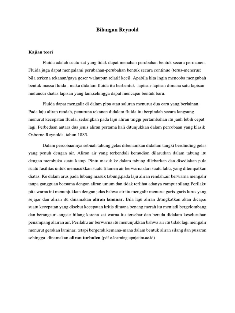 Definisi dan Rumus Bilangan Reynolds | PDF | Sains & Matematika