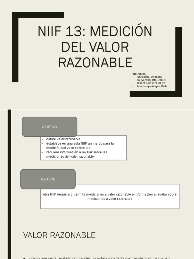 Niif 13: Medición Del Valor Razonable