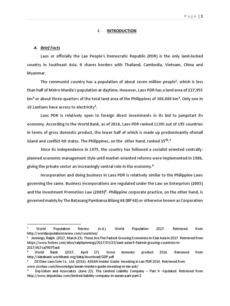 Laos Legal Requirement For Doing Business | PDF | Corporations ...