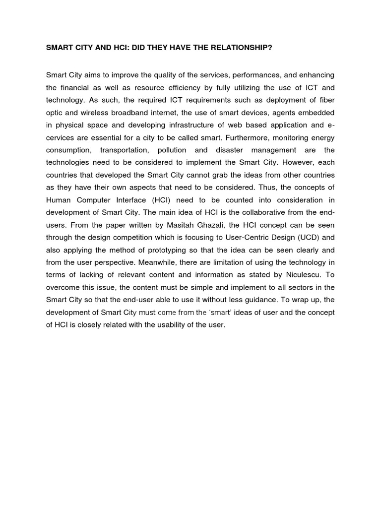 Smart City and Hci | PDF