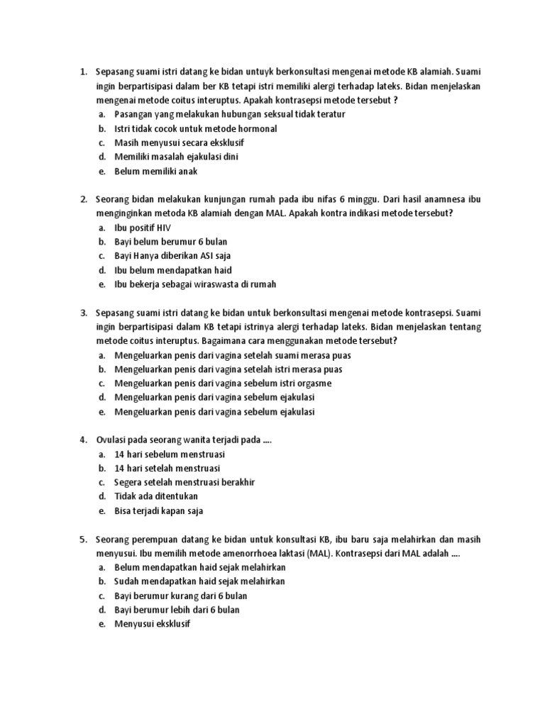 Soal Kespro Dan KB | PDF