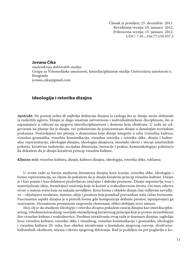 Ideologija I Retorika Dizajna PDF | PDF