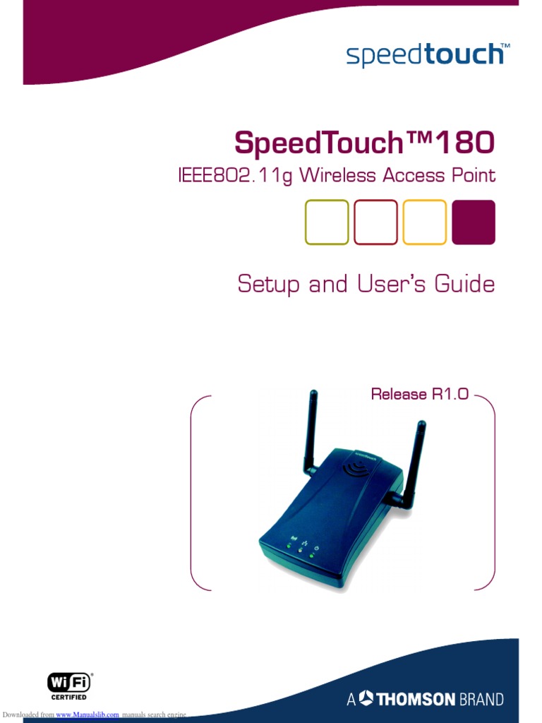Speedtouch 180 | PDF | Wireless Lan | Ip Address