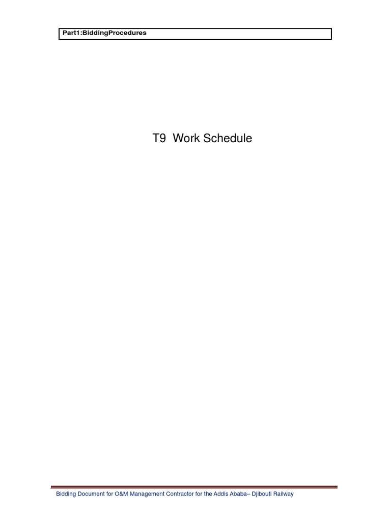 T9 Work Schedule: Part1:Biddingprocedures | PDF