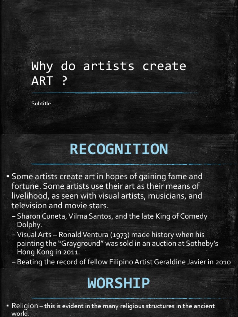 Reasons Why Artists Create Art | PDF