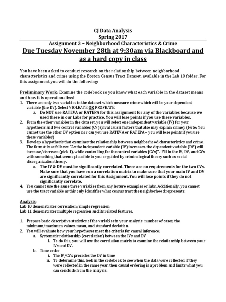 Assignment 3 Prompt | PDF | Correlation And Dependence | Regression Analysis