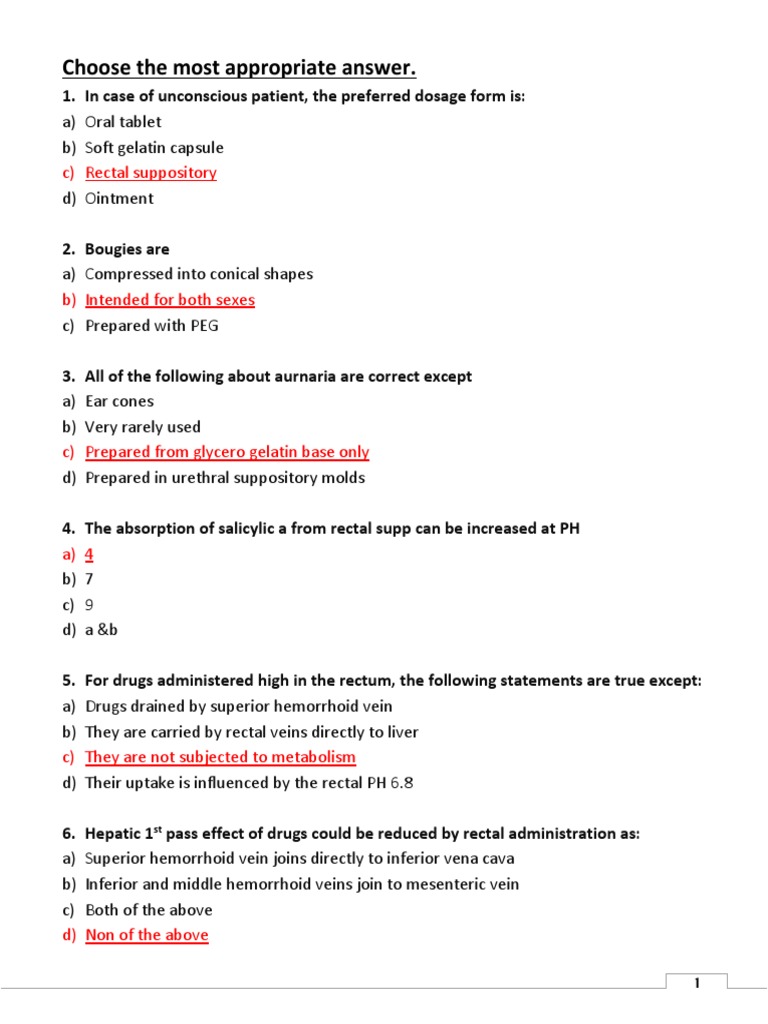 Suppository QQ | PDF | Rectum | Chemical Substances
