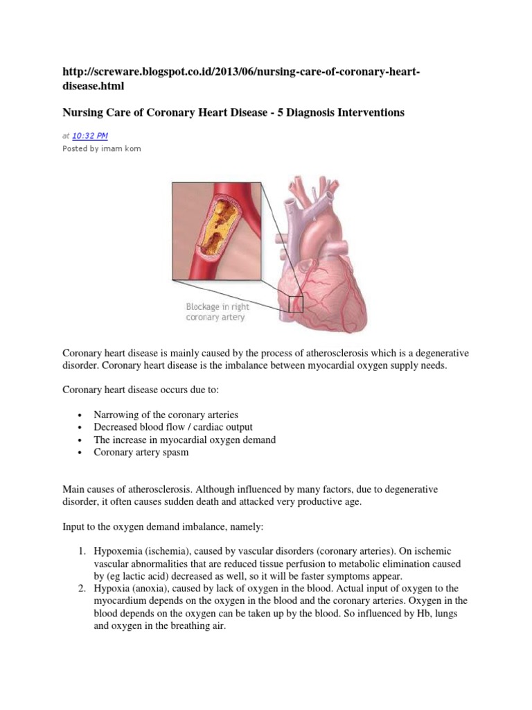 Disease - HTML Nursing Care of Coronary Heart Disease - 5 Diagnosis ...