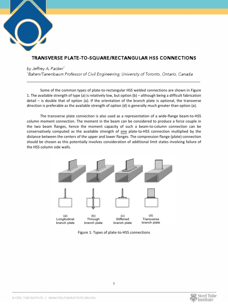 Transverse Plate-To-squarerectangular Hss Connections | PDF | Yield ...