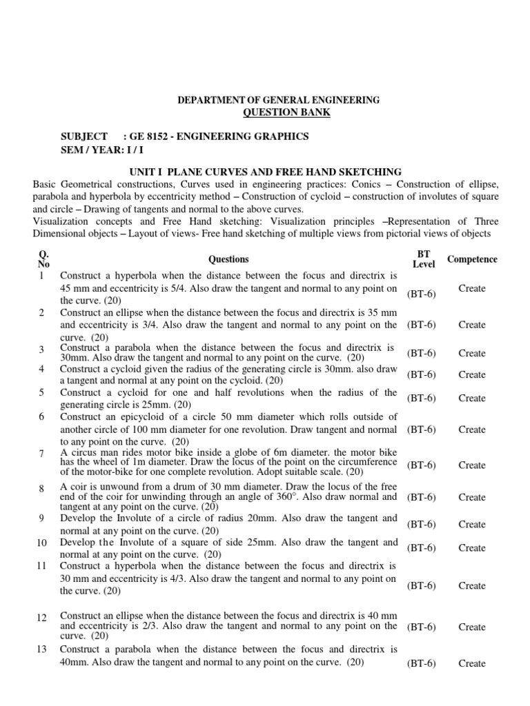 GE8152 Engineering Graphics | PDF | Geometric Shapes | Geometric Objects