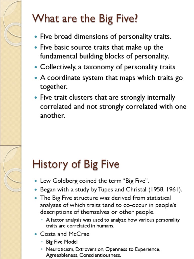 Big 5 Factor | PDF | Clinical Psychology | Cognitive Science