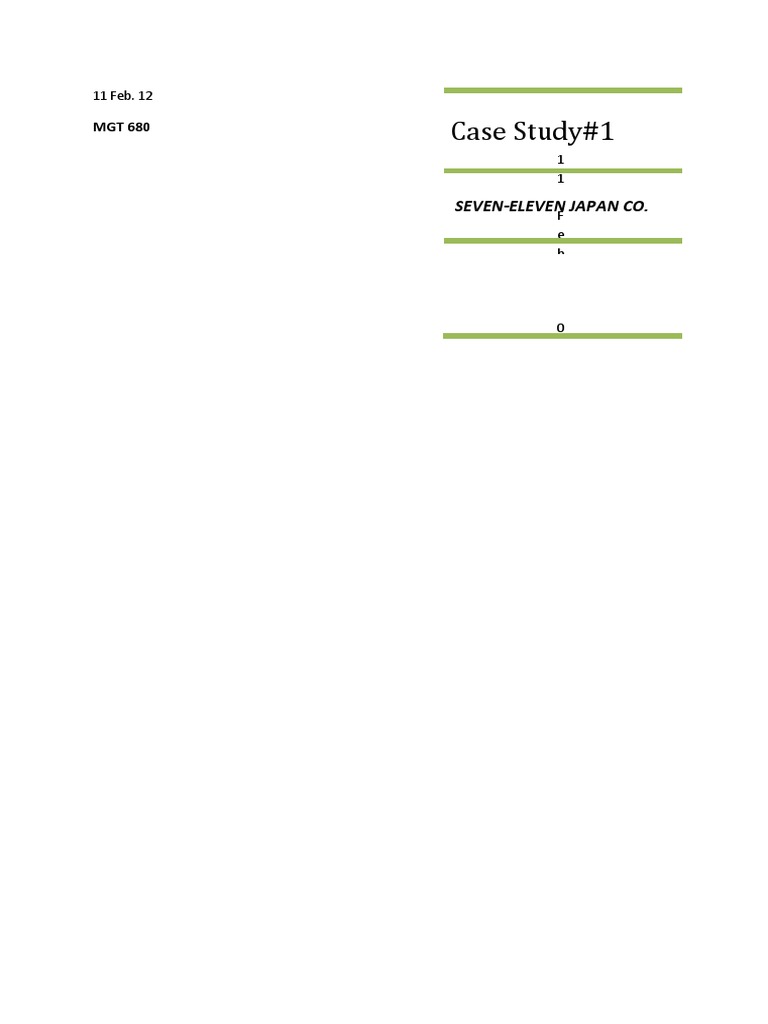 Case Study#1: Seven-Eleven Japan Co | PDF | Supply Chain | Delivery ...