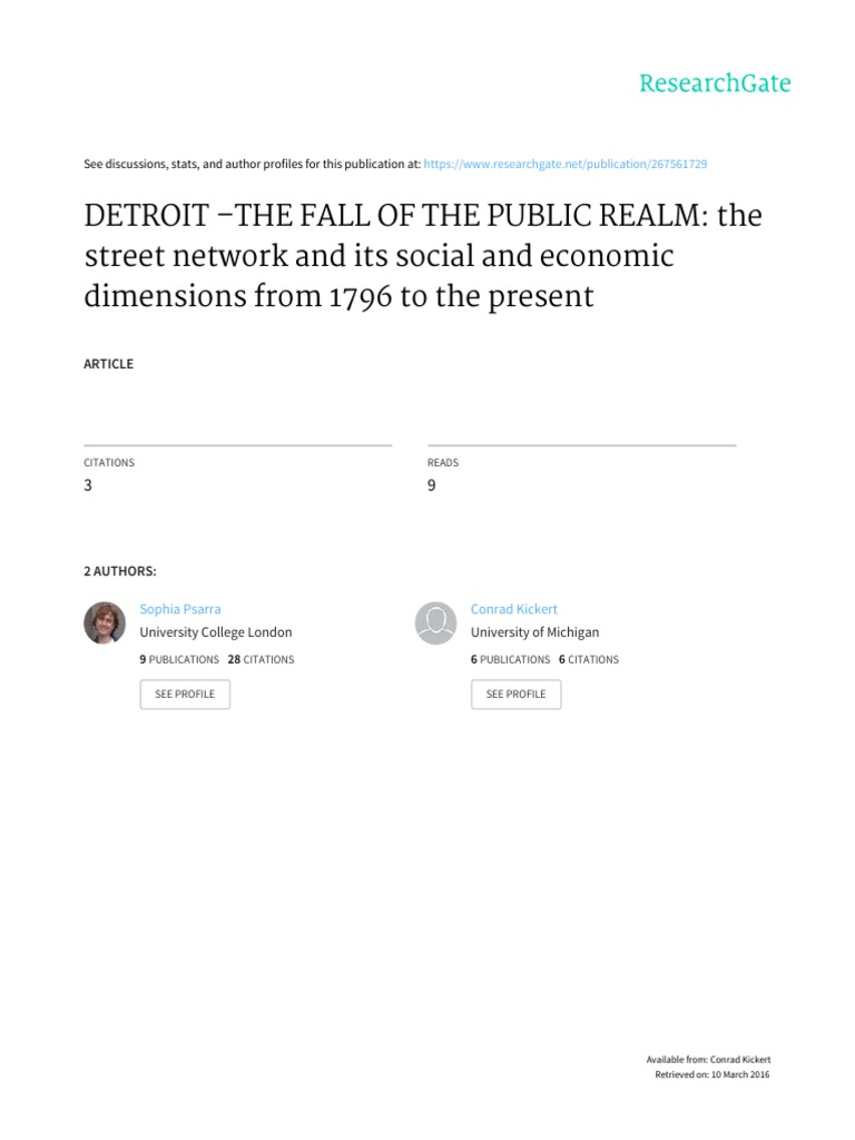 Detroit's Urban Decline: 1796-Present | PDF | M 1 (Michigan Highway ...