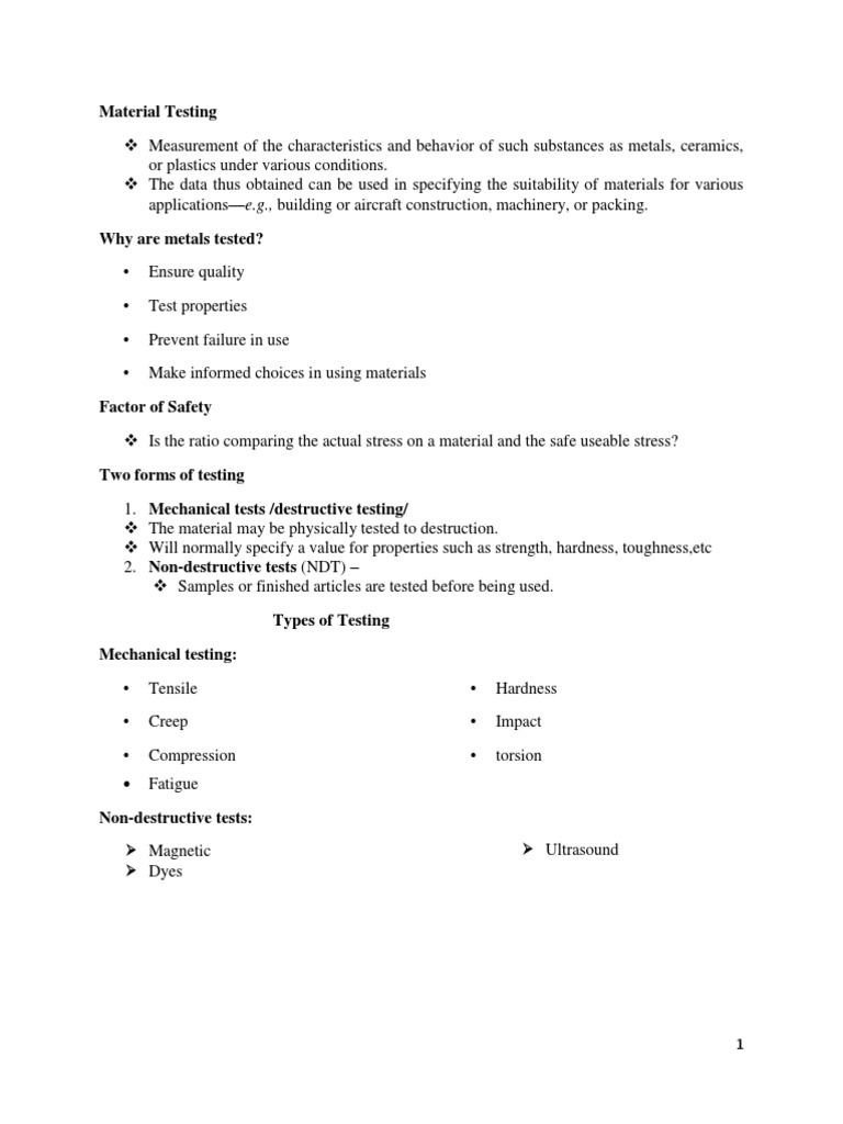 Introduction To Materials Testing | PDF | Deformation (Engineering ...