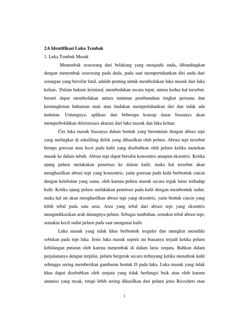 Identifikasi Luka Tembak Masuk dan Keluar | PDF | Filsafat