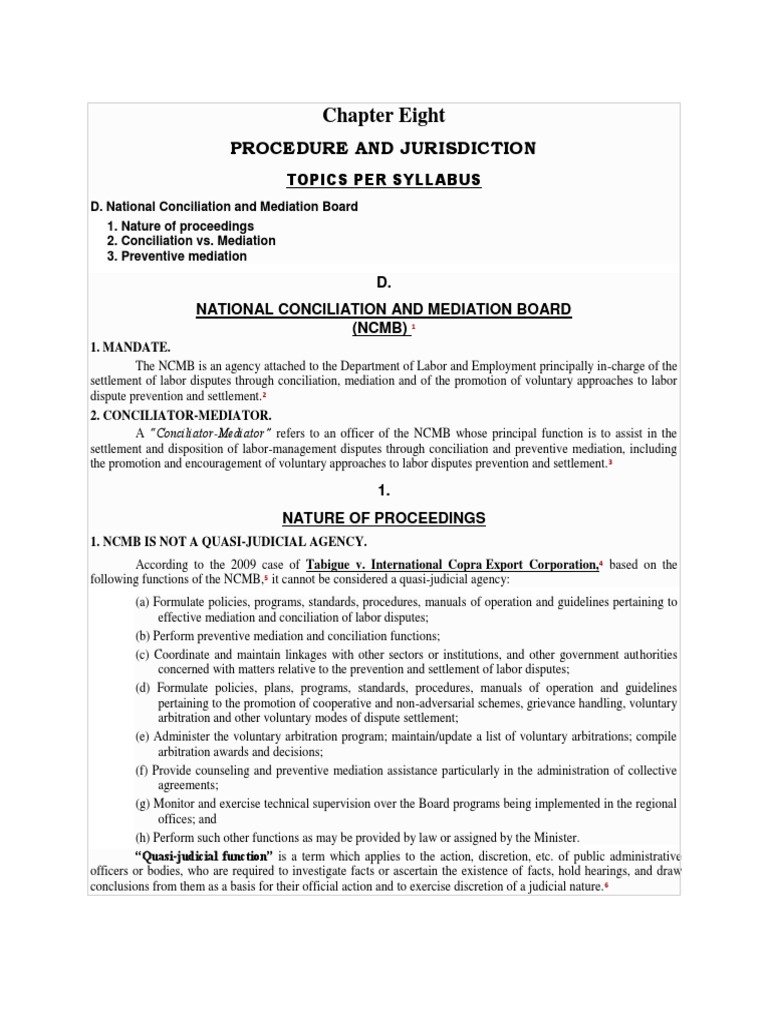 D. National Conciliation and Mediation Board | PDF | Mediation | Strike ...