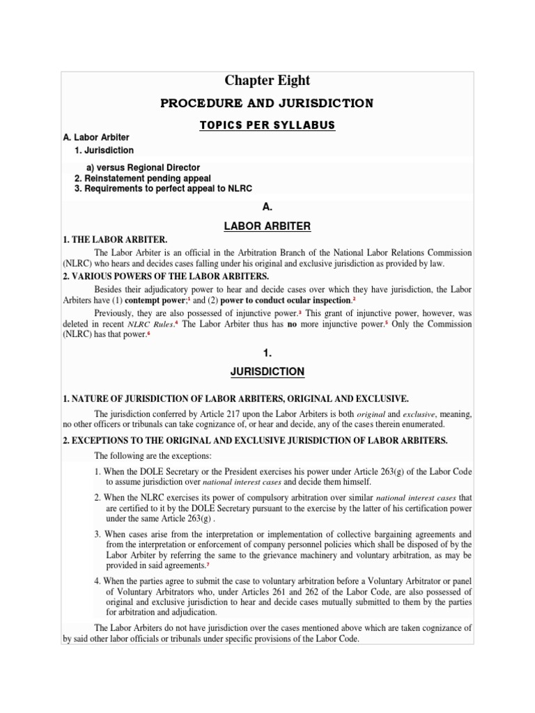 A. Labor Arbiter | Arbitration | Jurisdiction