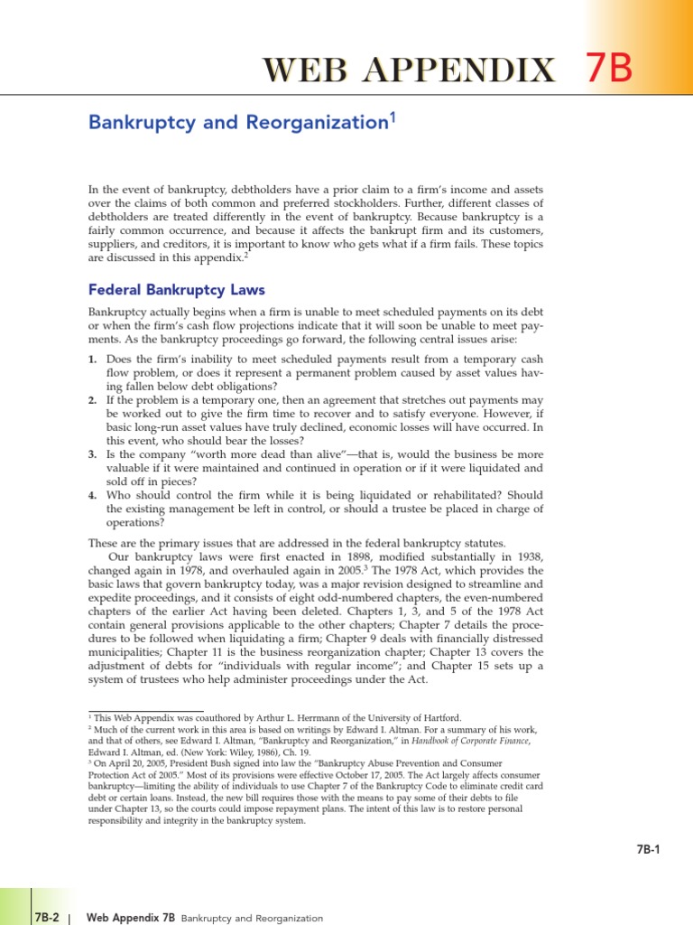 Web Appendix 7B | PDF | Chapter 7 | Bankruptcy
