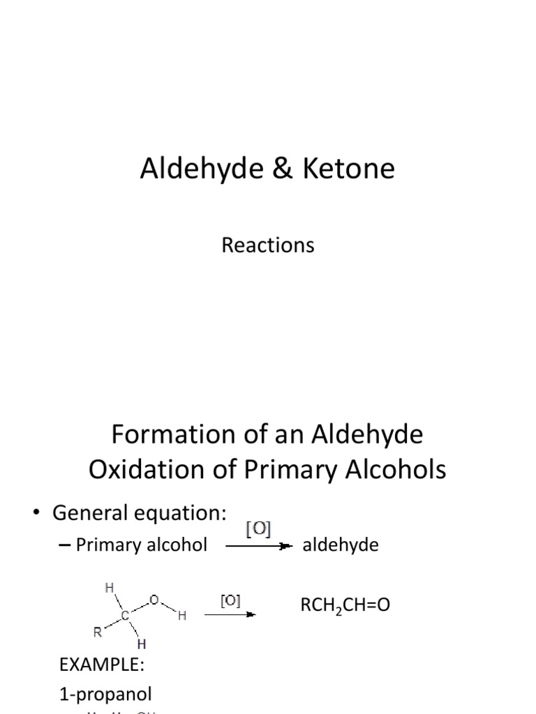 Aldehyde And Ketone Reactions Pdf Aldehyde Alcohol