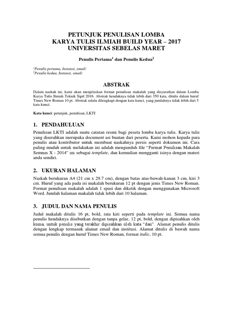 Template Penulisan Lkti | PDF