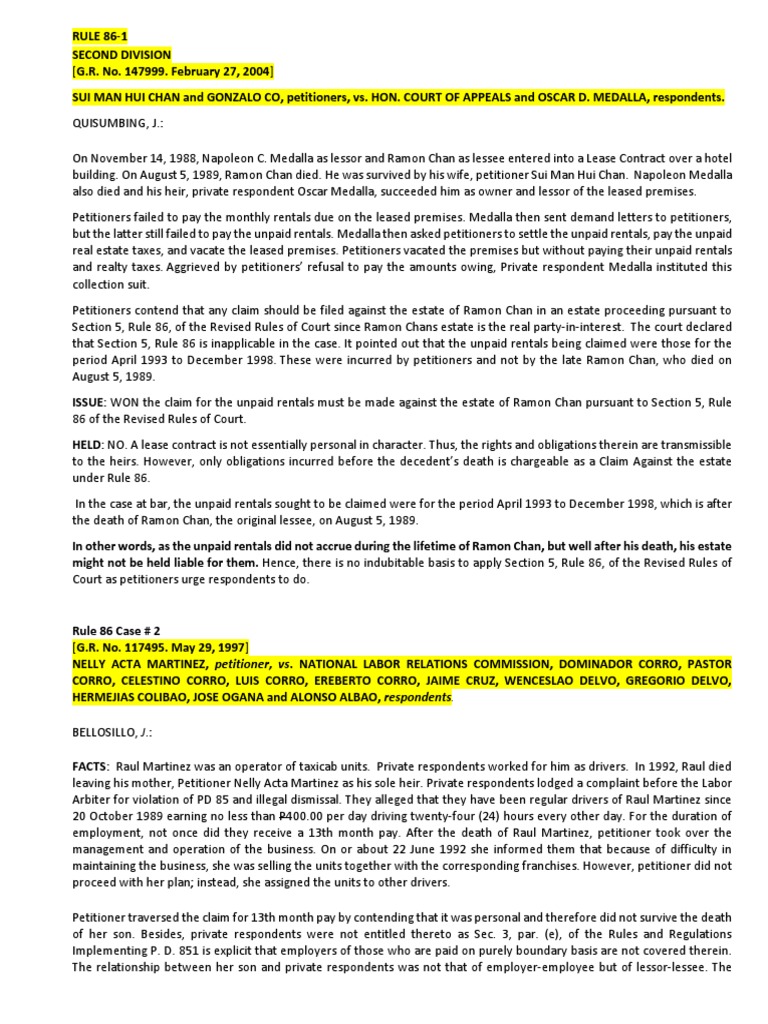 Rule 86 Case Digests | PDF | Foreclosure | Mortgage Law