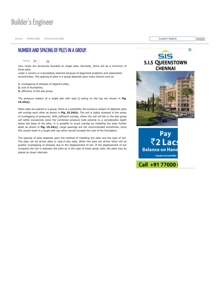 Number and Spacing of Piles in A Group | PDF | Deep Foundation ...