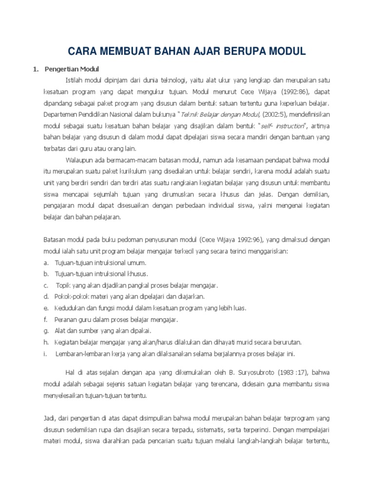 CARA MEMBUAT MODUL | PDF