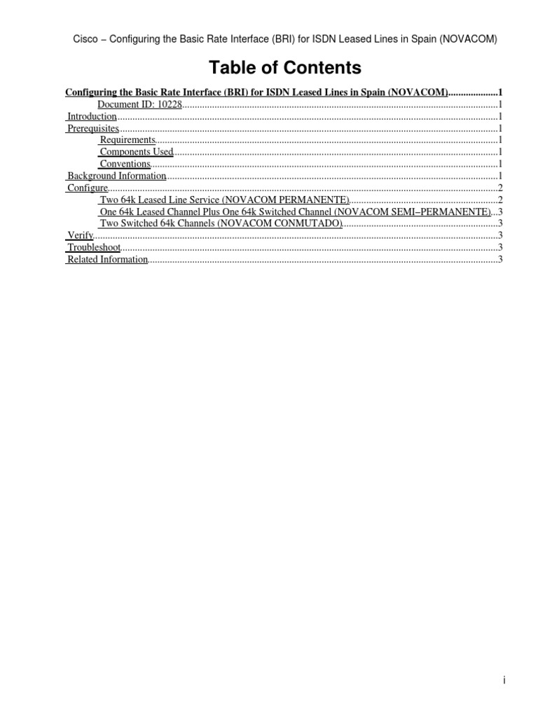 Configuring The Basic Rate Interface (BRI) For ISDN Leased Lines in ...