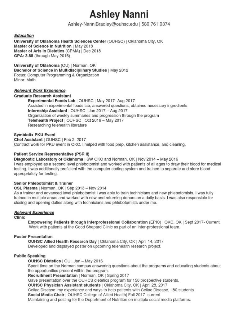 Resume Nov2017 | PDF | University Of Oklahoma | Oklahoma City